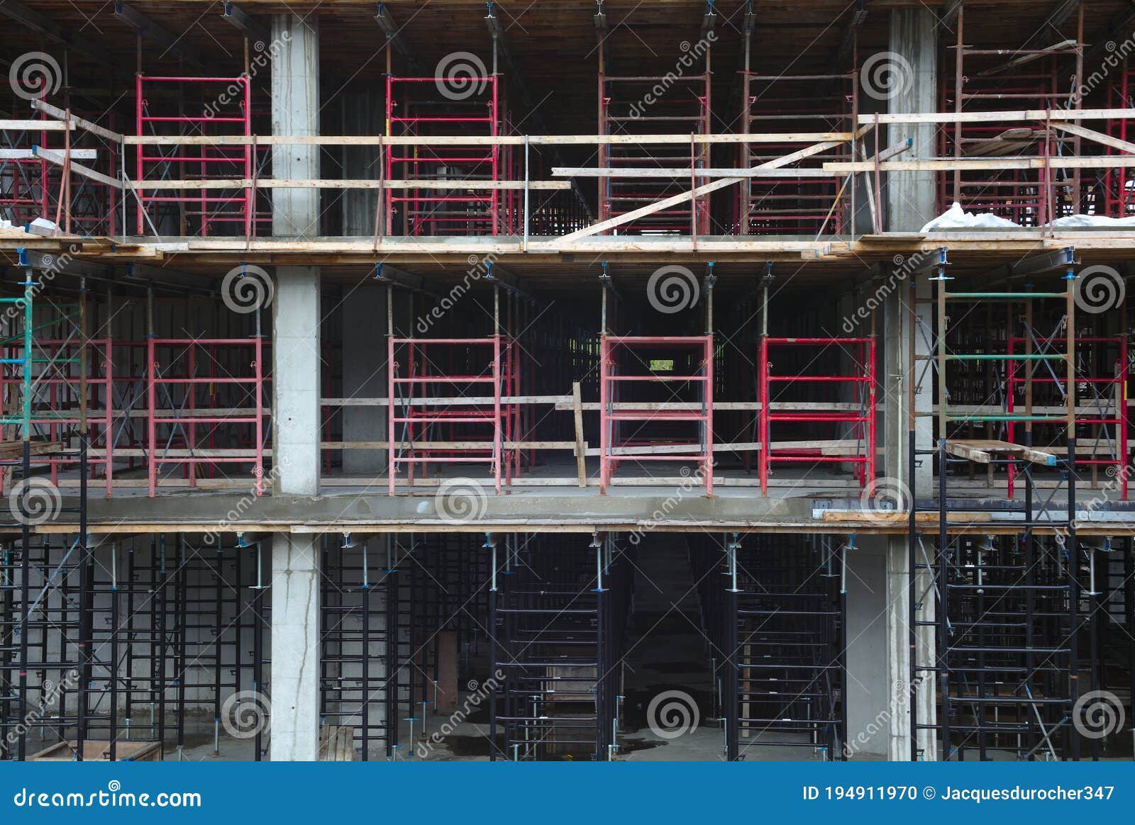 Construction Site Metal Beams Structure House Development Stock Photo ...