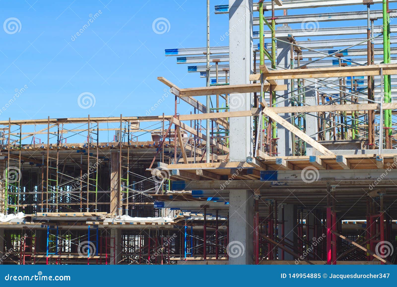 Construction Site Metal Beams Structure Workplace Scaffold Stock Image ...