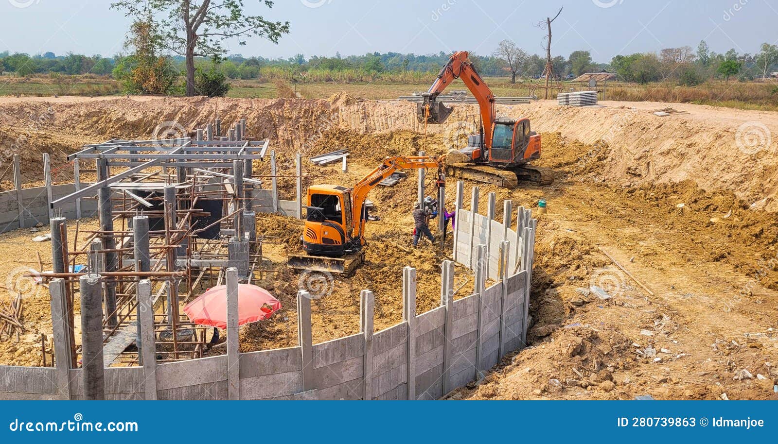 Construction site stock image. Image of digger, transport - 280739863