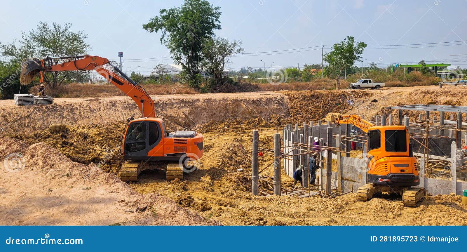 Construction site stock image. Image of steel, tractor - 281895723