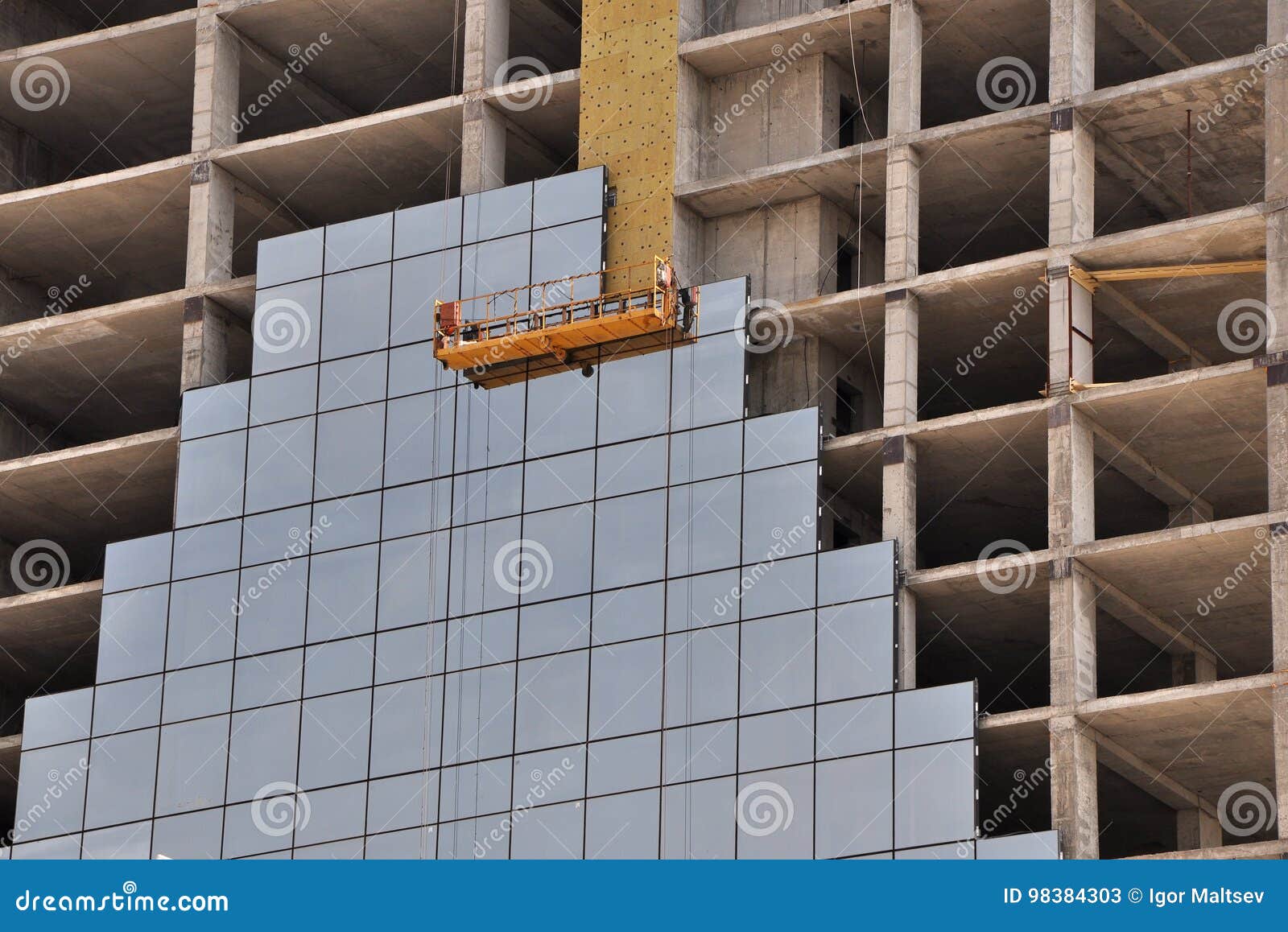 Construction Site with Mirror Tiles Stock Image - Image of glossy ...