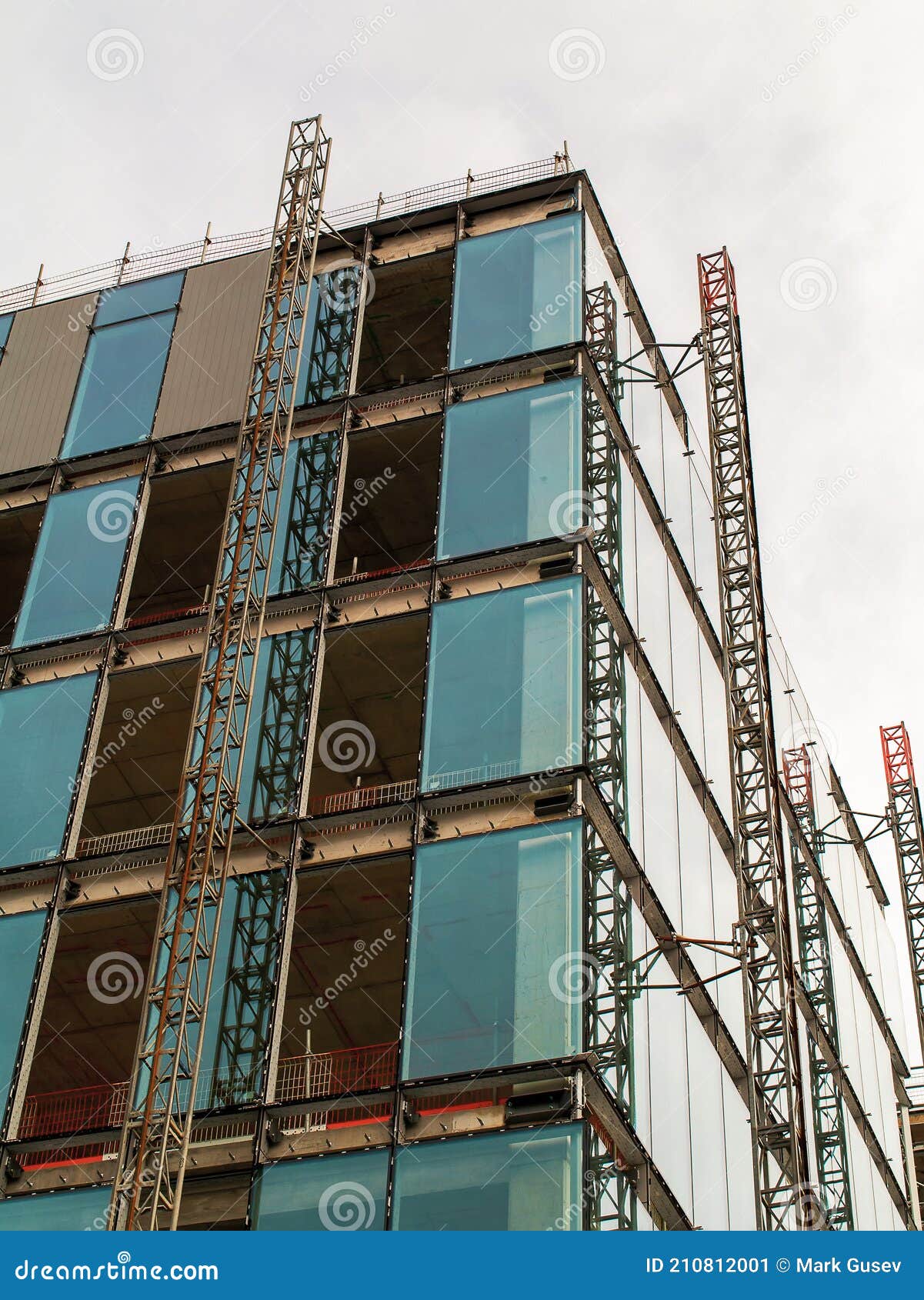 Construction Site of Modern Office and Residential Building. Concrete ...