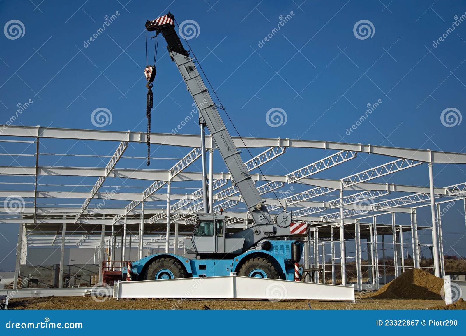 Construction Site of Modern Warehouse Stock Image - Image of white ...