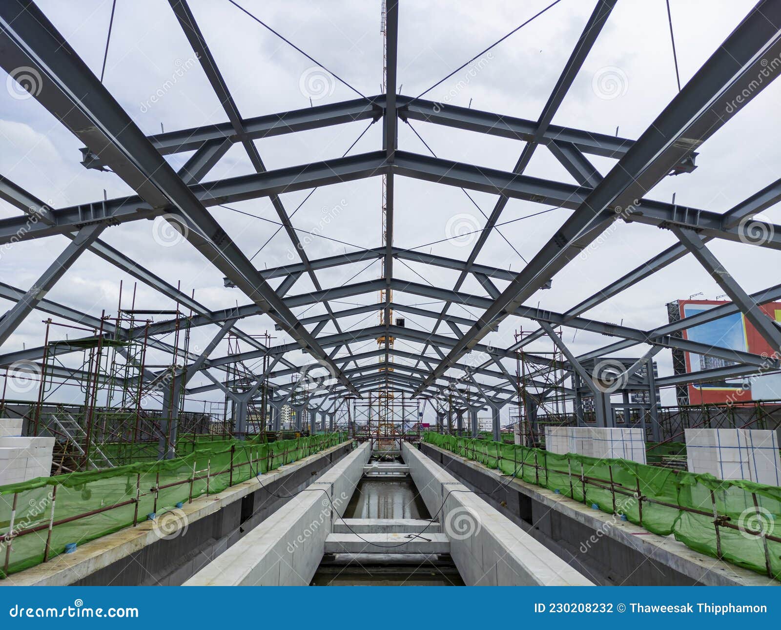 Construction Site of a Monorail Station Stock Photo - Image of monorail ...