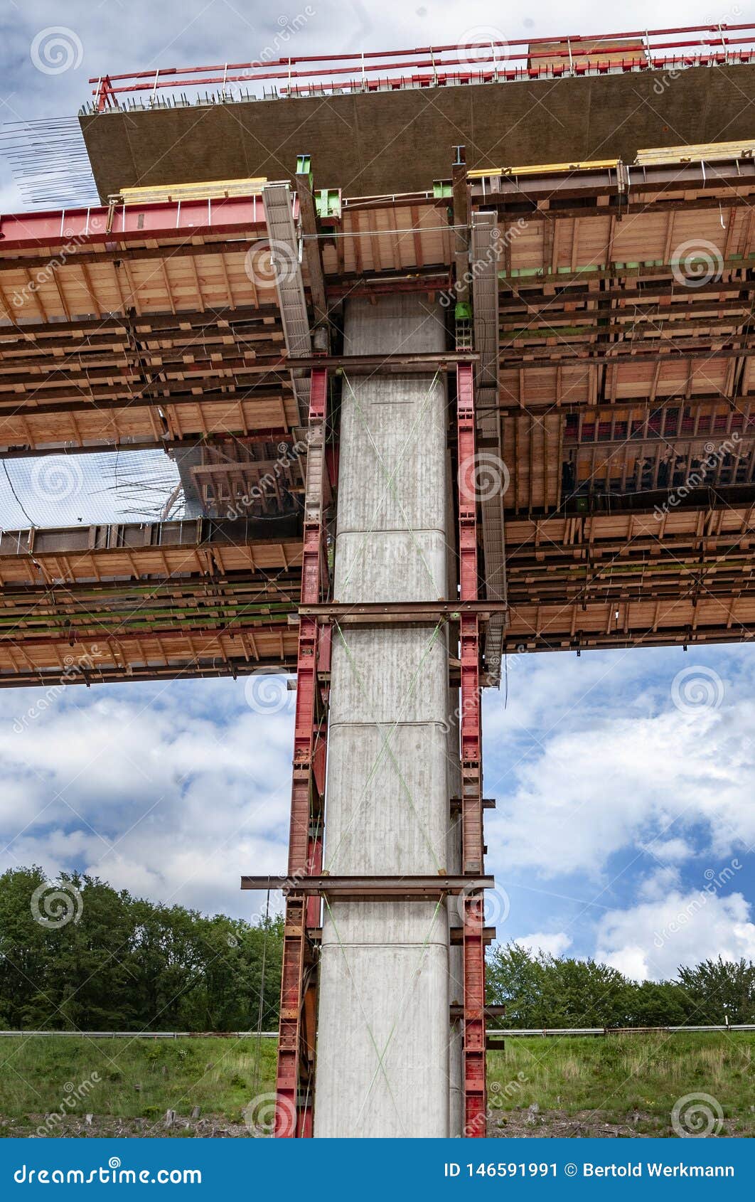 Construction Site of a Motorway Bridge Stock Image - Image of armor ...