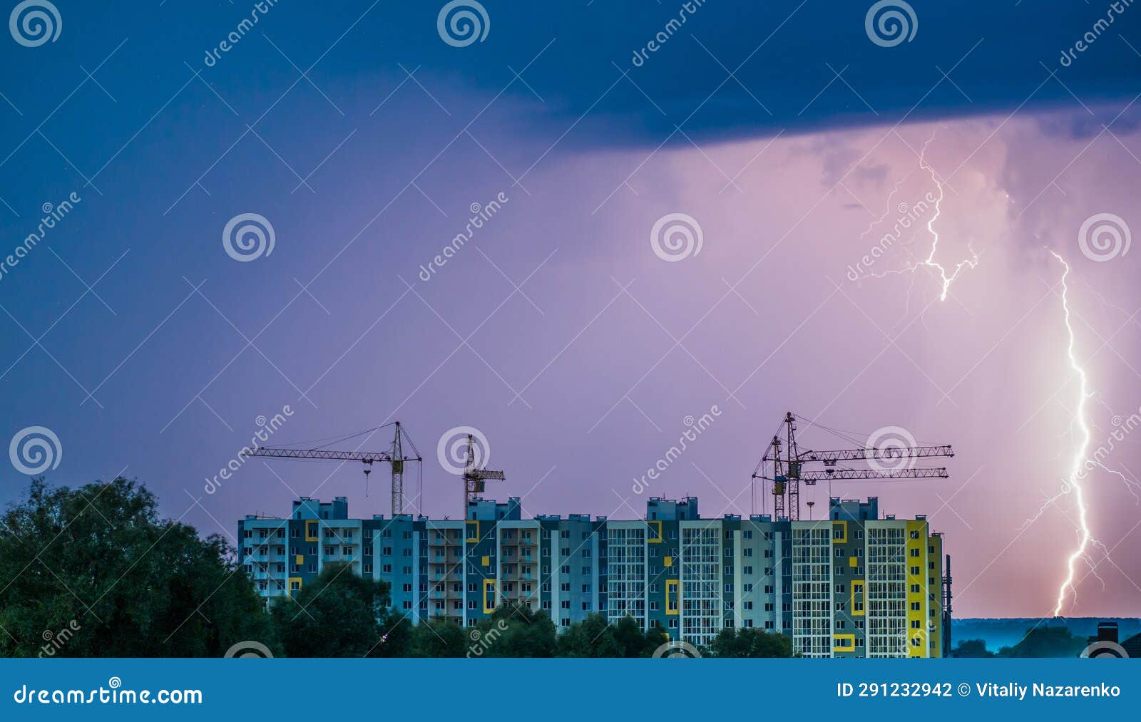 Construction Site of a Multi-storey Building Against the Sky with ...