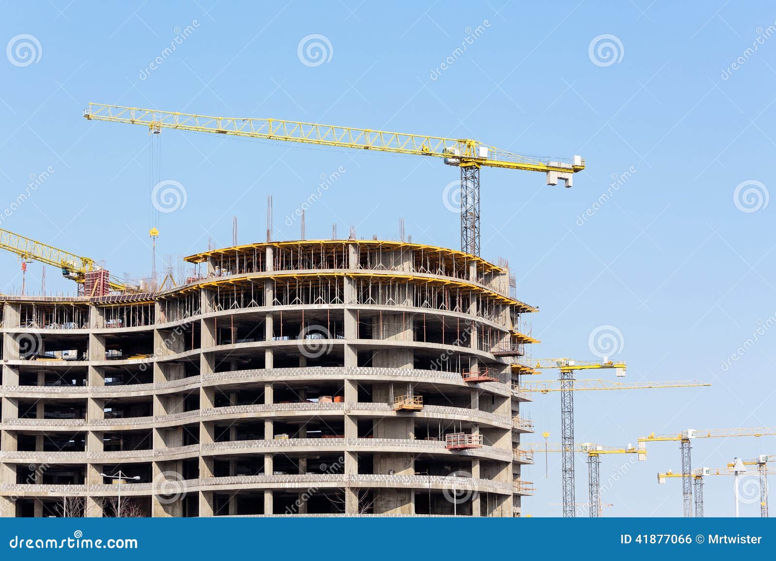 Construction Site with Multiple Stock Photo - Image of concrete ...