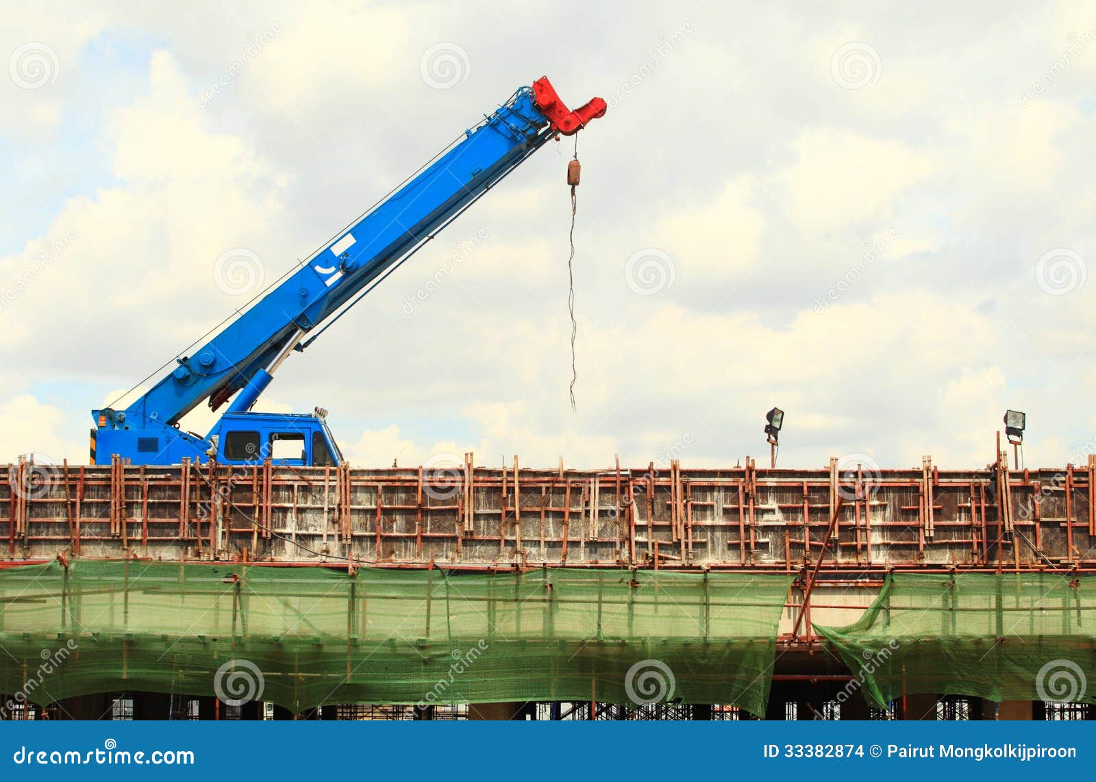 Construction Site with Multiple Cranes Stock Photo - Image of district ...