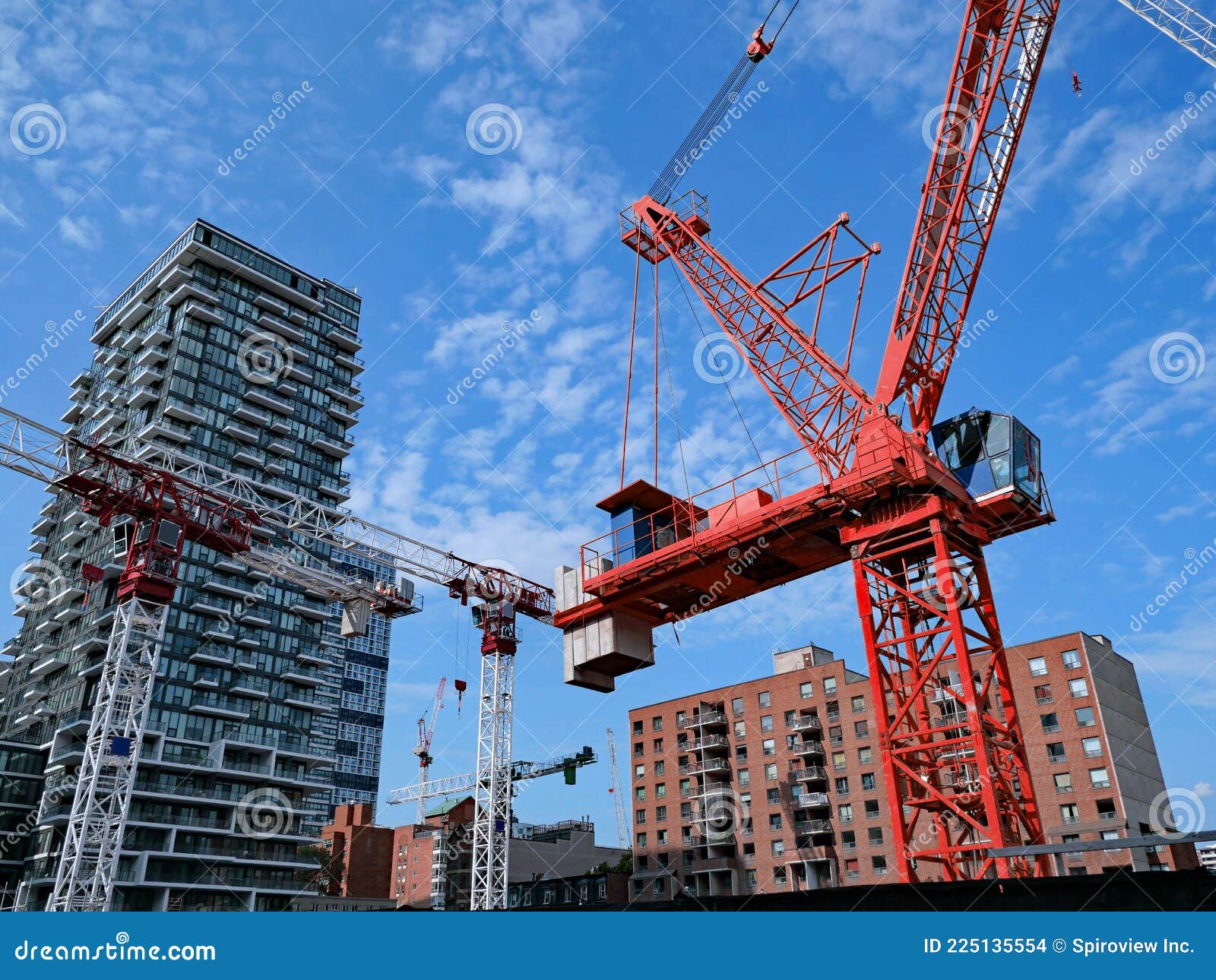 Construction Site with Multiple Cranes Editorial Stock Image - Image of ...