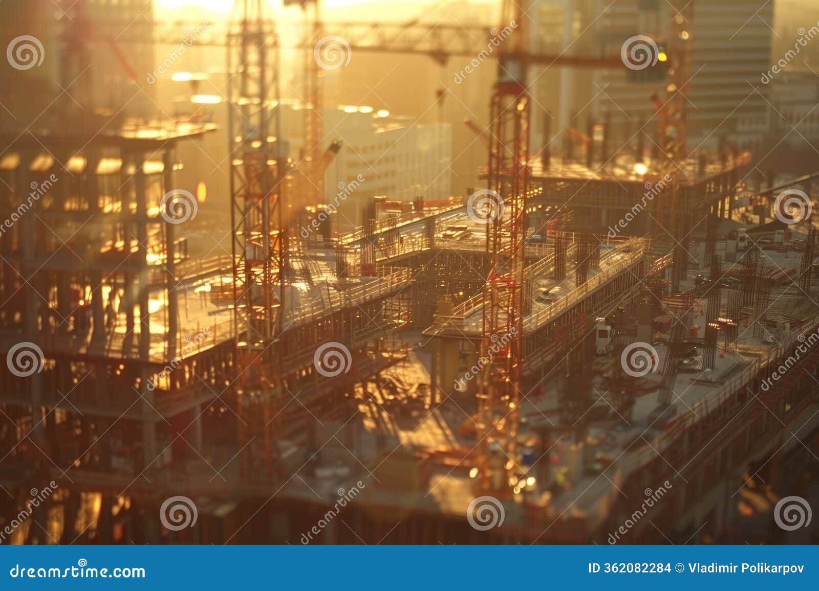 Construction Site with Multiple Cranes, Ideal for Construction Industry ...
