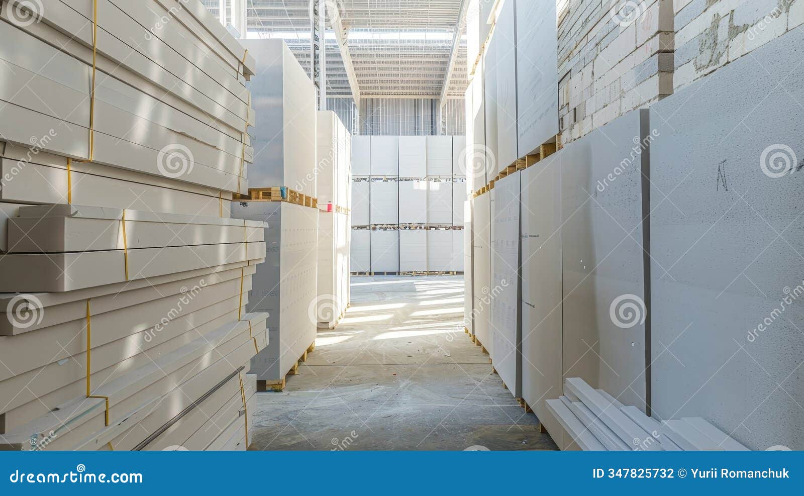 Construction Site with Neatly Stacked Drywall Sheets Symbolizing ...