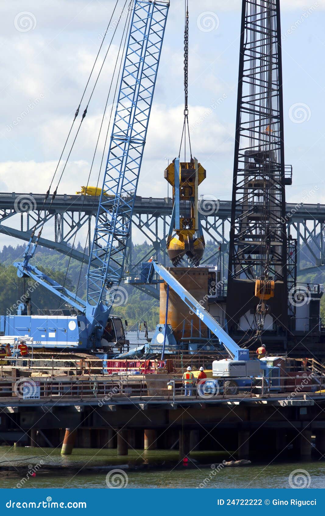 Construction Site for a New Bridge. Stock Photo - Image of platform ...