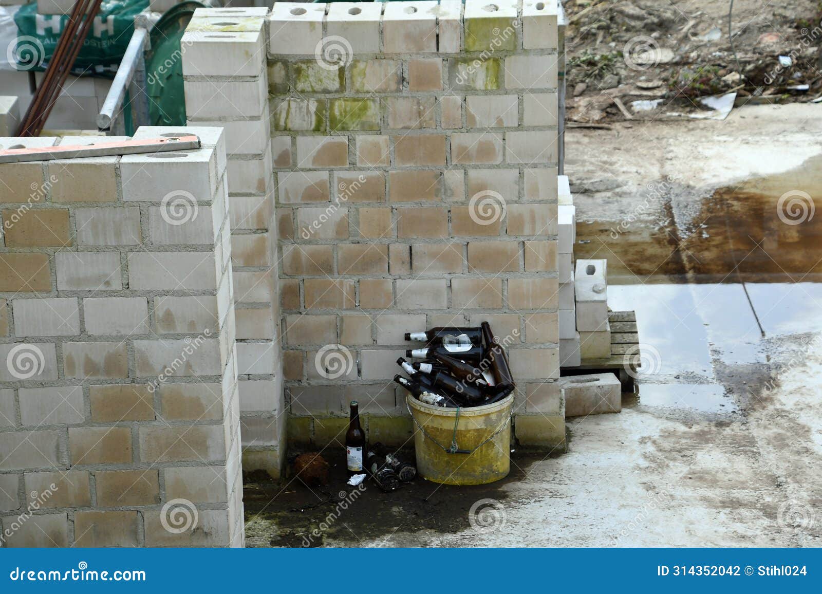 Construction Site of New Building from Sand-lime Bricks Stock Photo ...