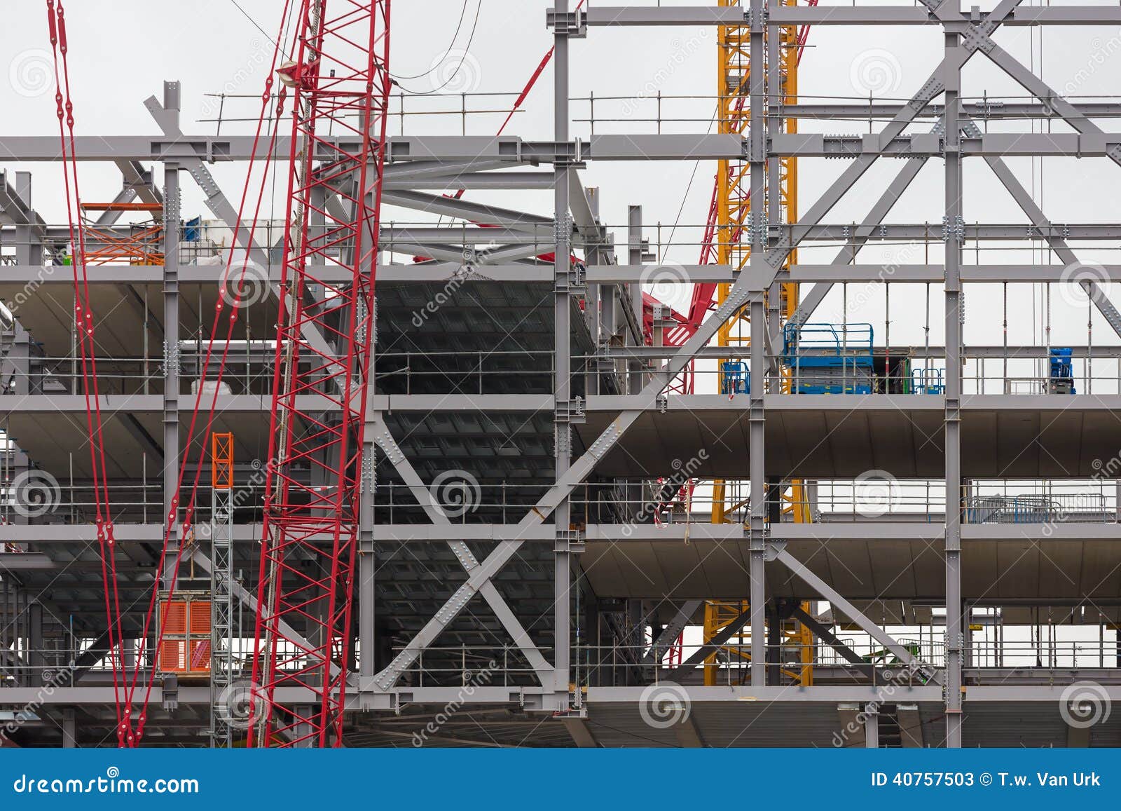 Construction Site New Building of Steel and Concrete Floors Stock Image ...
