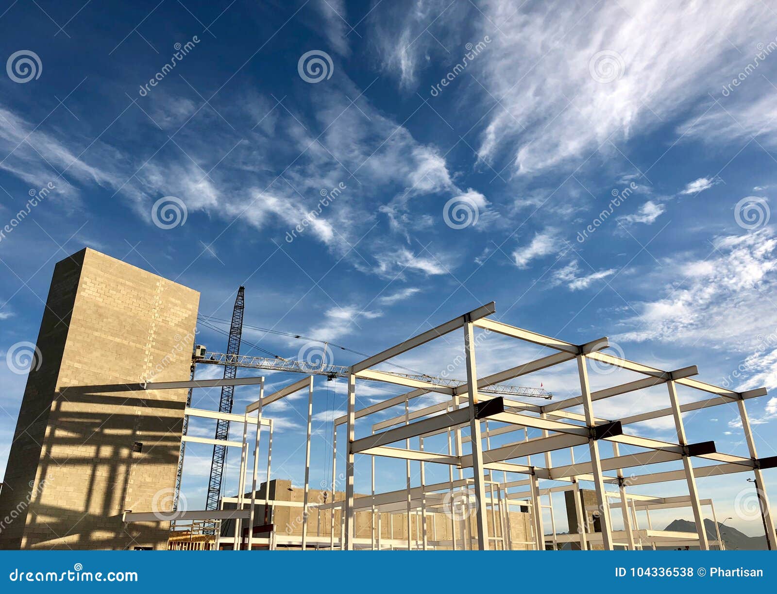 Construction Site New Development Stock Photo - Image of natural, ibeam ...