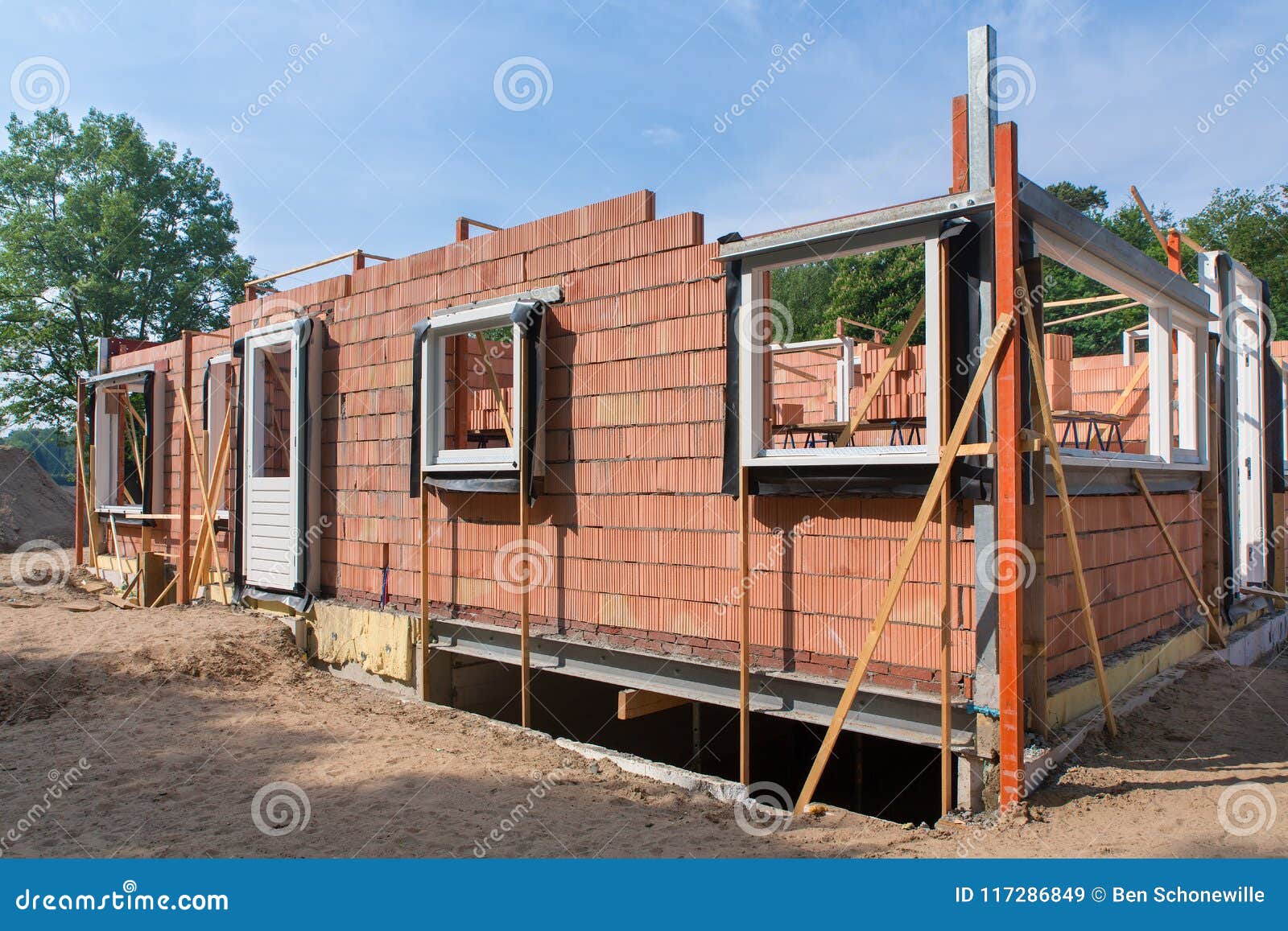 Construction Site with New House Stock Image - Image of occupation ...