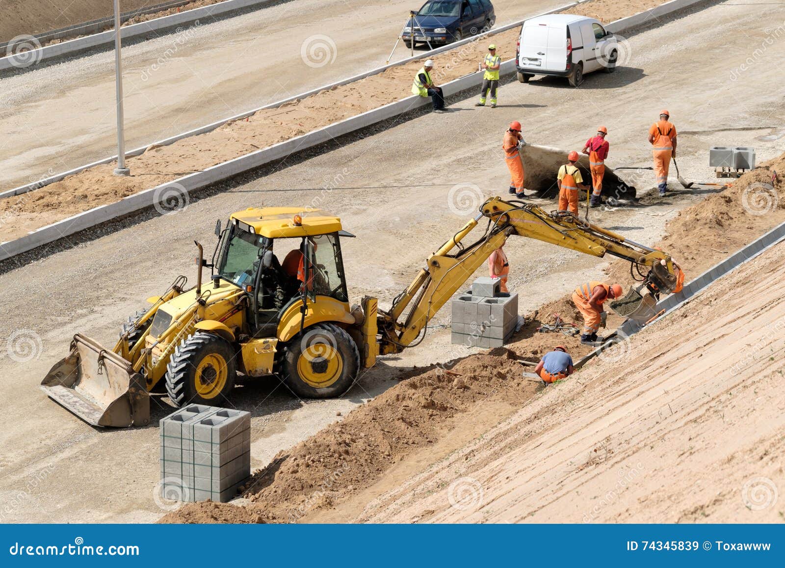 Construction Site of a New Road Editorial Stock Image - Image of site ...