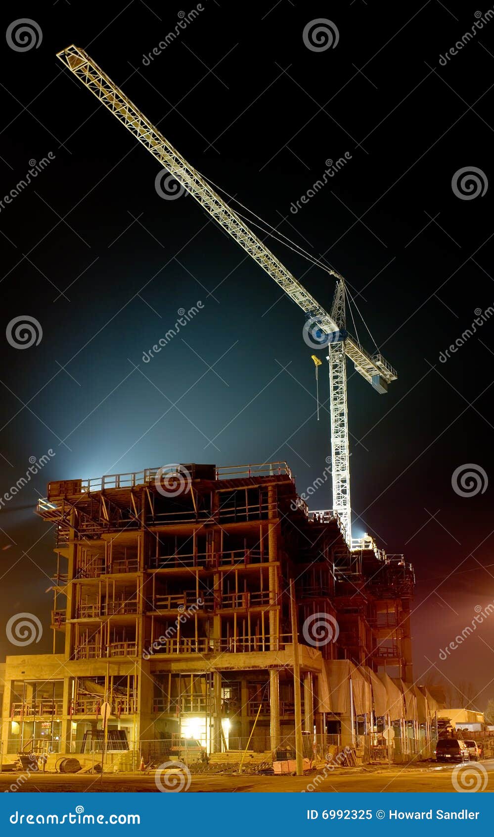 Construction Site at Night stock image. Image of night - 6992325