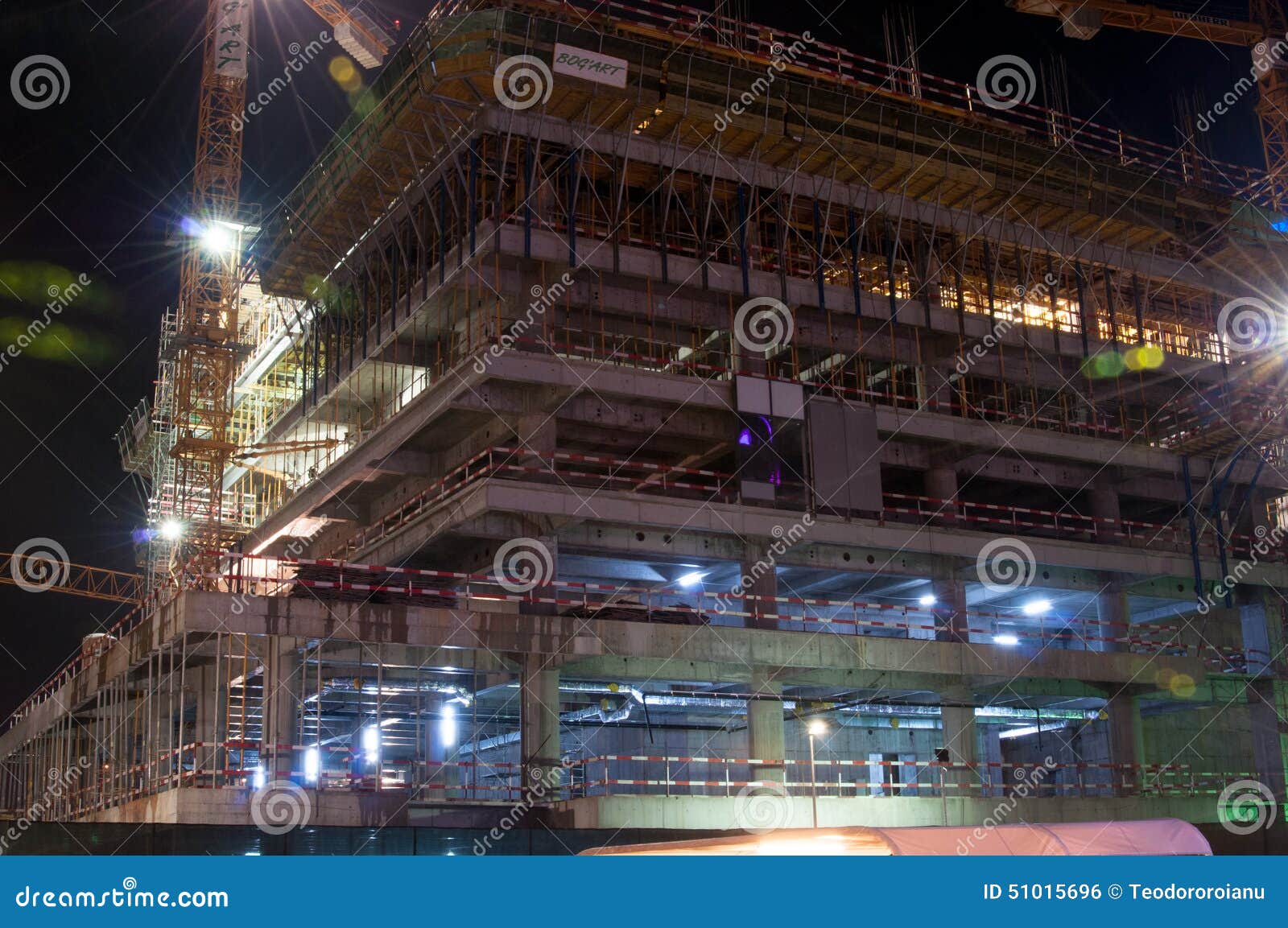Construction Site in the Night Editorial Photo - Image of romania, site ...