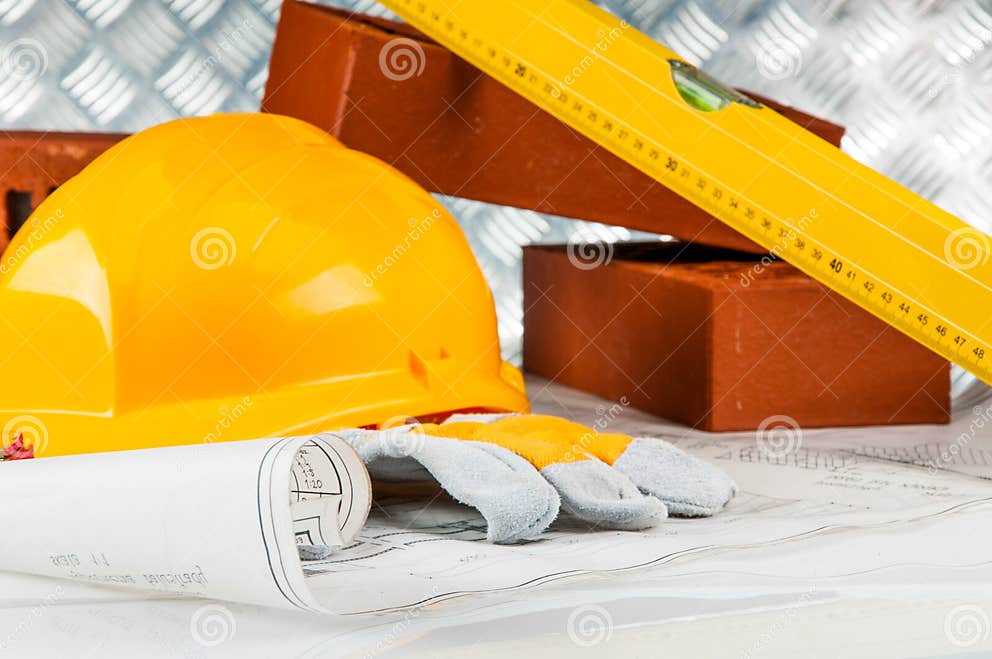 Construction Site Objects, Professional Building Stuff Stock Image ...