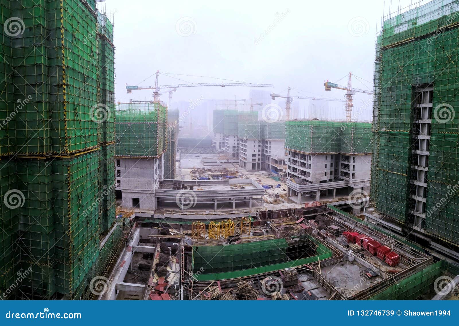 Construction Site Panoramic Editorial Stock Image - Image of civil ...
