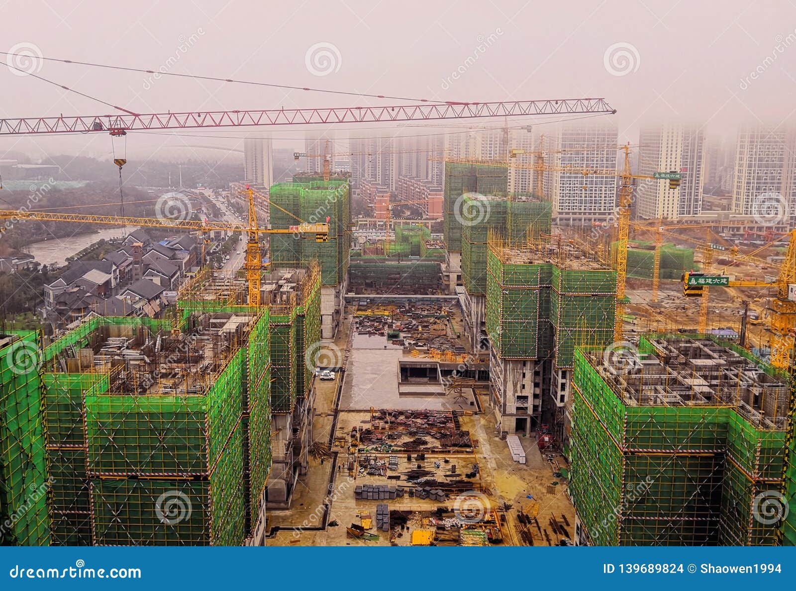 Construction Site Panoramic Editorial Stock Image - Image of panoramic ...