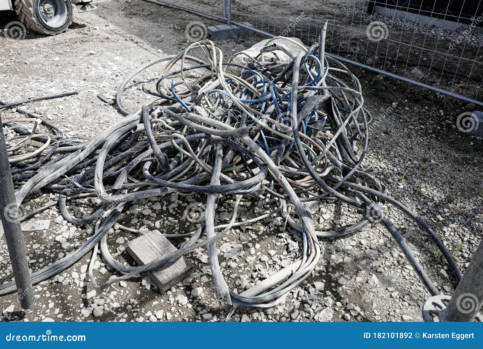 On Construction Site a Pile of Old Electric Cables Stock Photo - Image ...