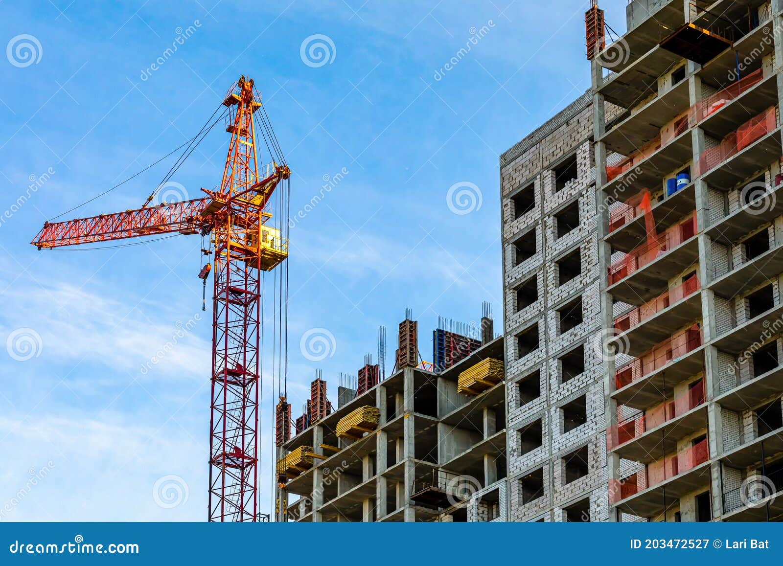 Construction Site. Process of Construction of New Modern Cement ...