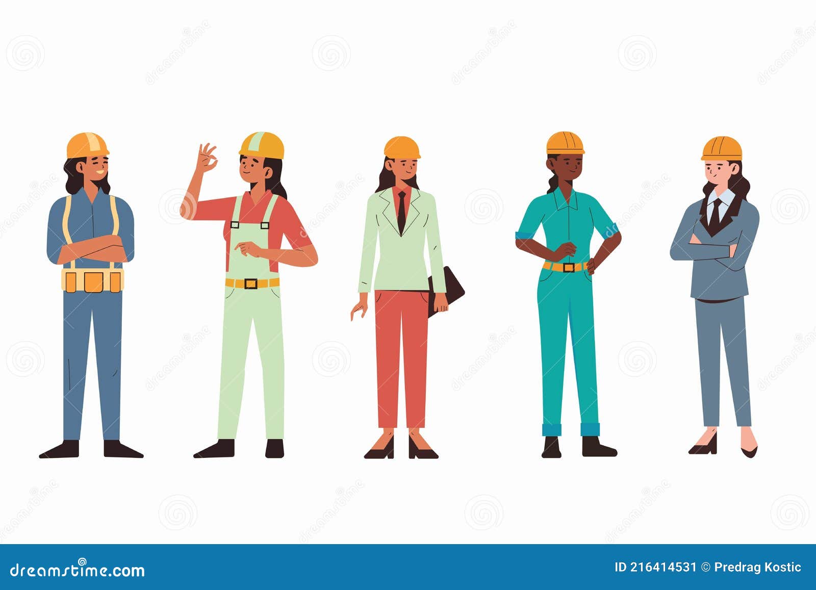 Construction Site, Profiles of Construction Site Workers Stock ...