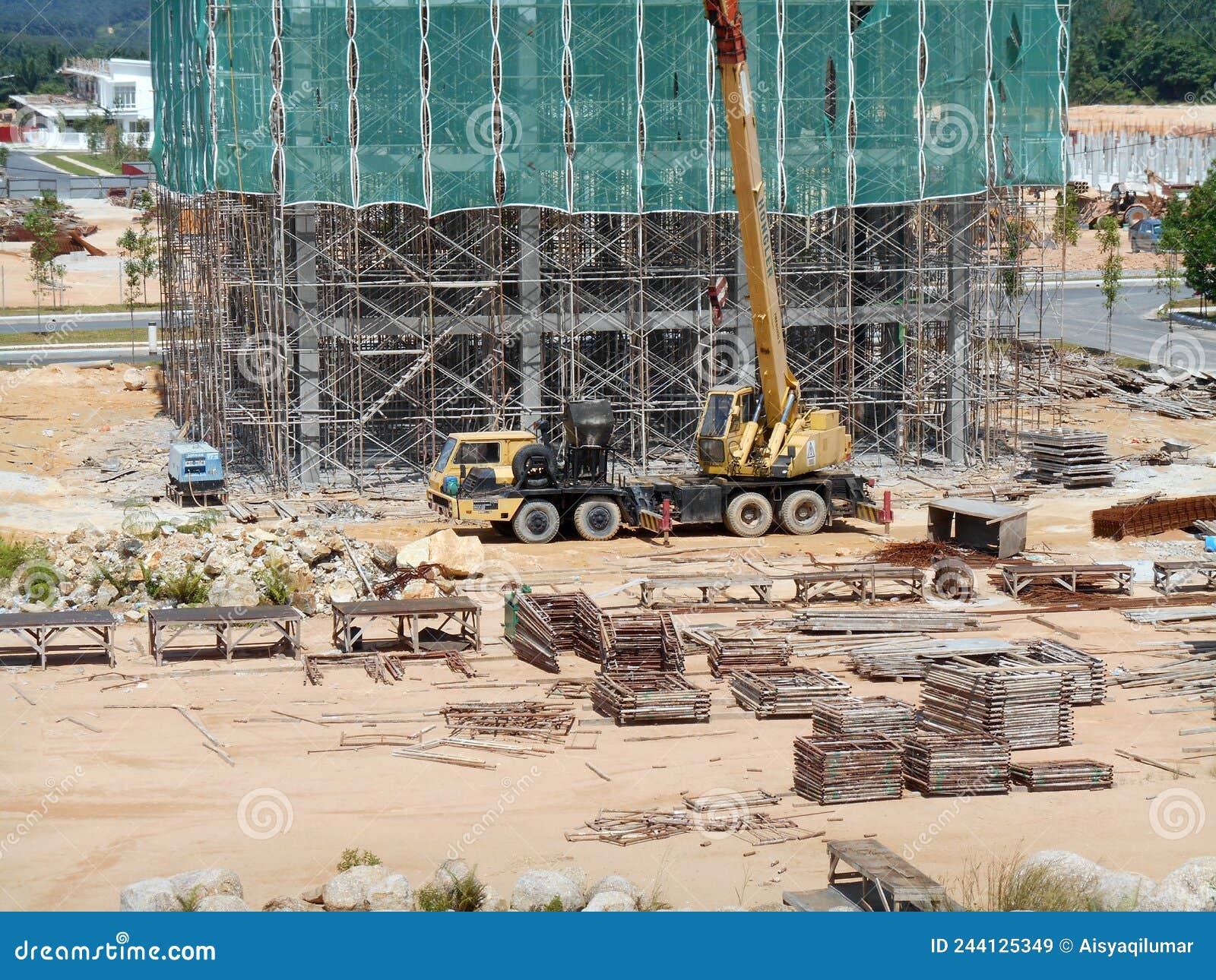 Construction Site on Progress at Site. the Construction of the Building ...