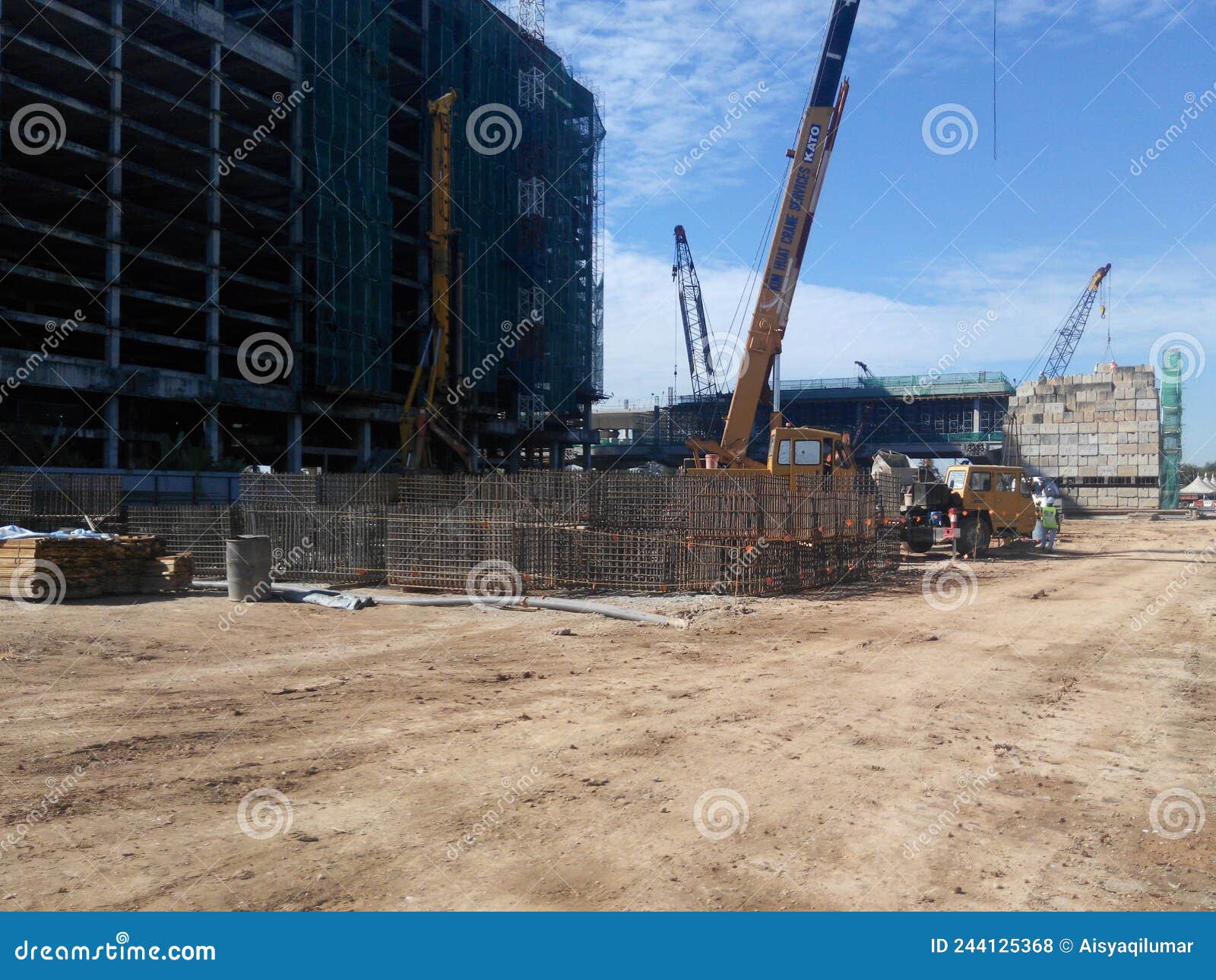 Construction Site on Progress at Site. the Construction of the Building ...