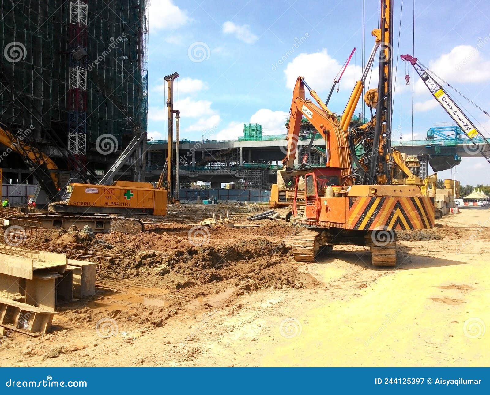 Construction Site on Progress at Site. the Construction of the Building ...