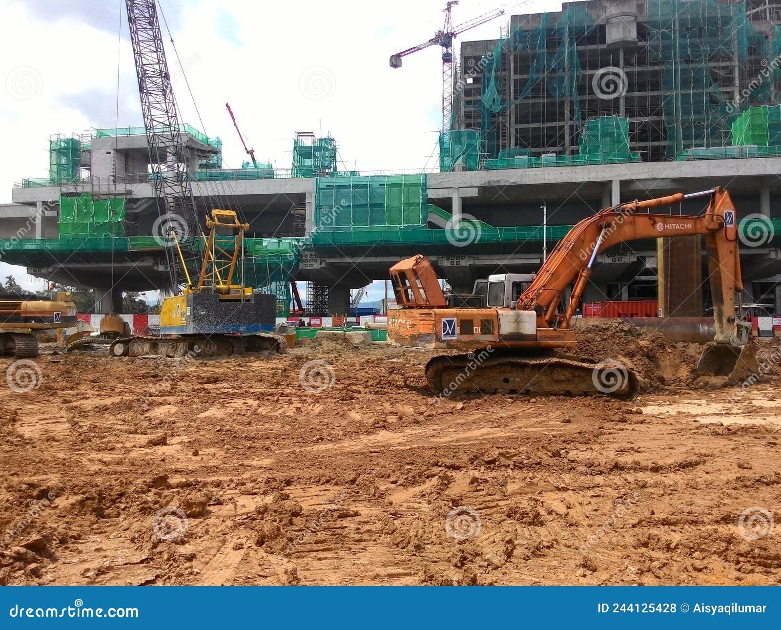 Construction Site on Progress at Site. the Construction of the Building ...