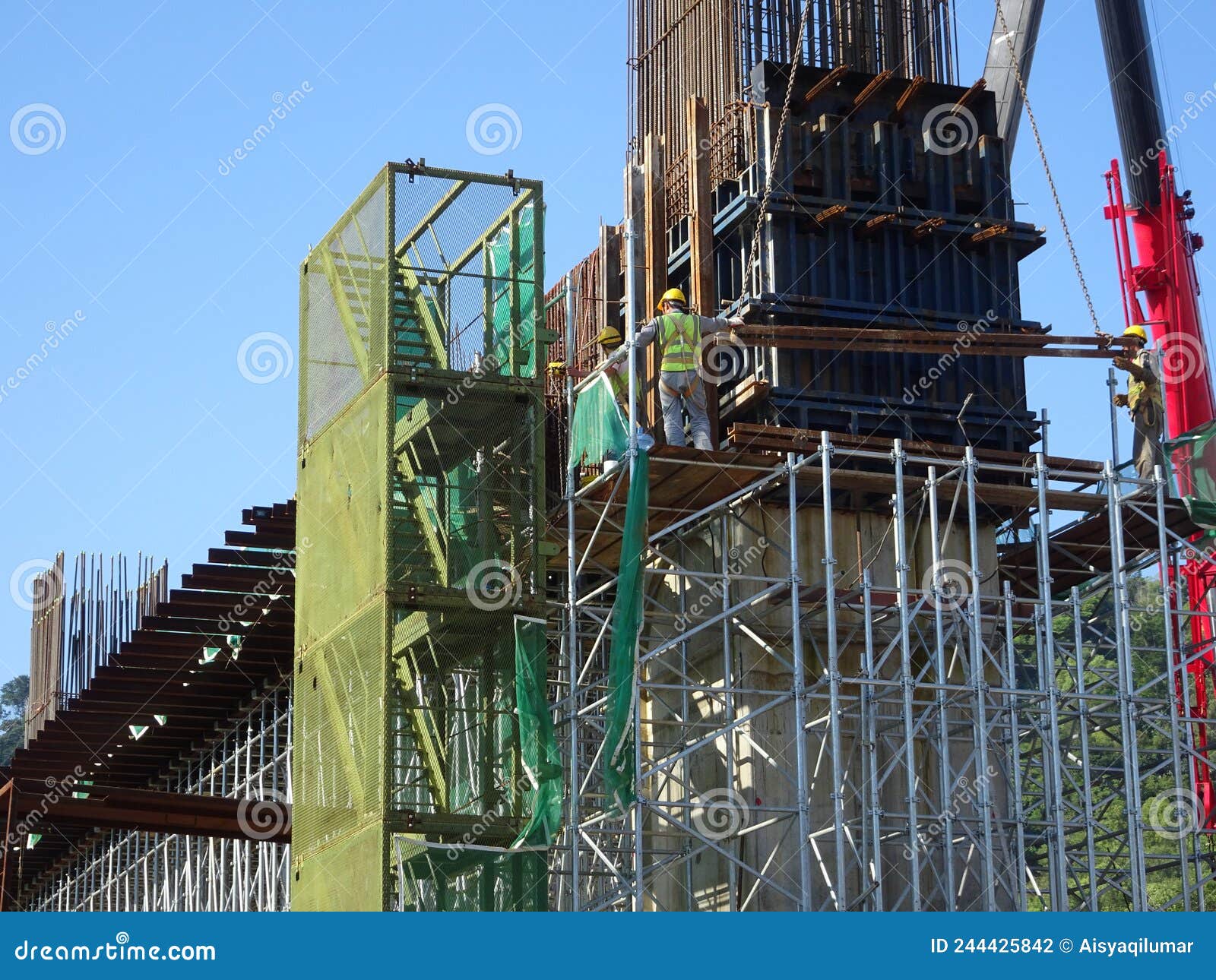Construction Site on Progress at Site. the Construction of the Building ...
