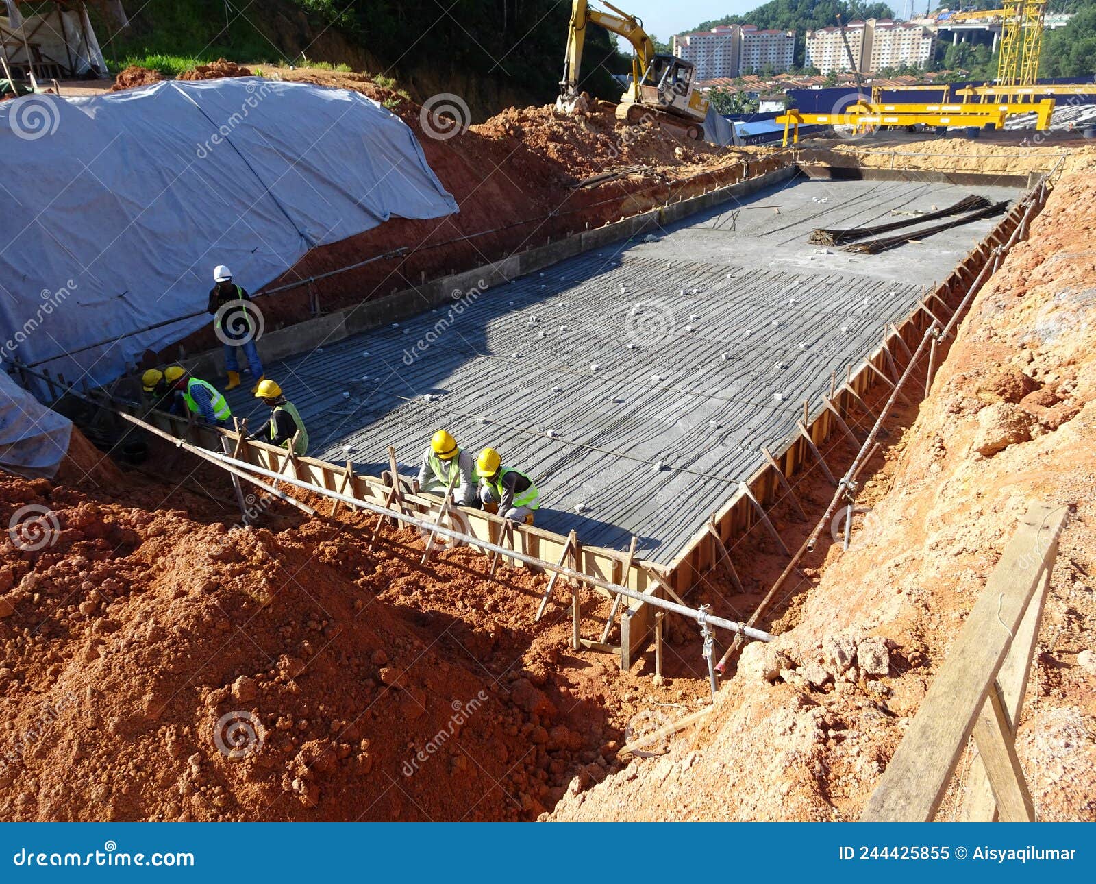 Construction Site on Progress at Site. the Construction of the Building ...