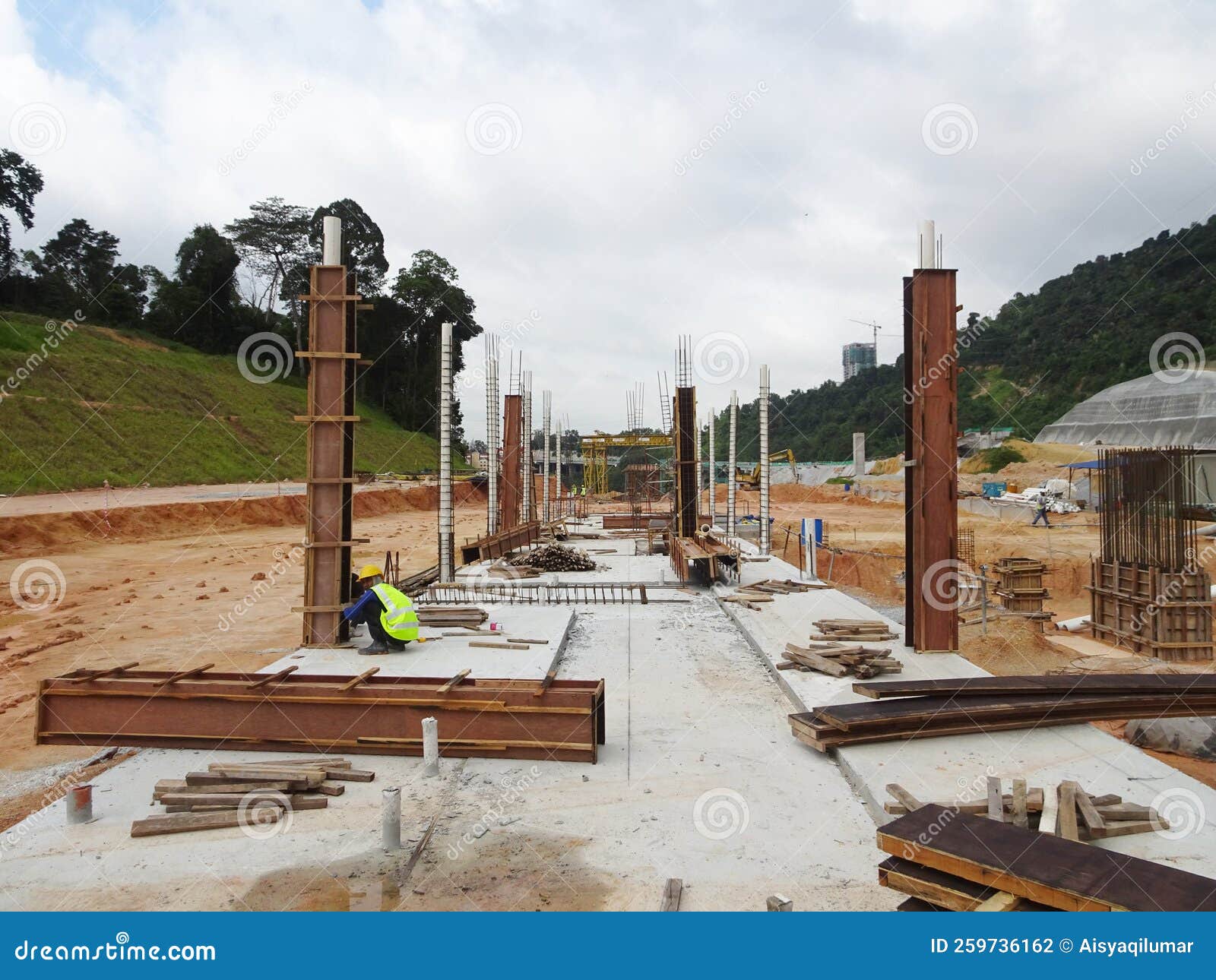 The Construction Site is in Progress. Construction Work is Being ...