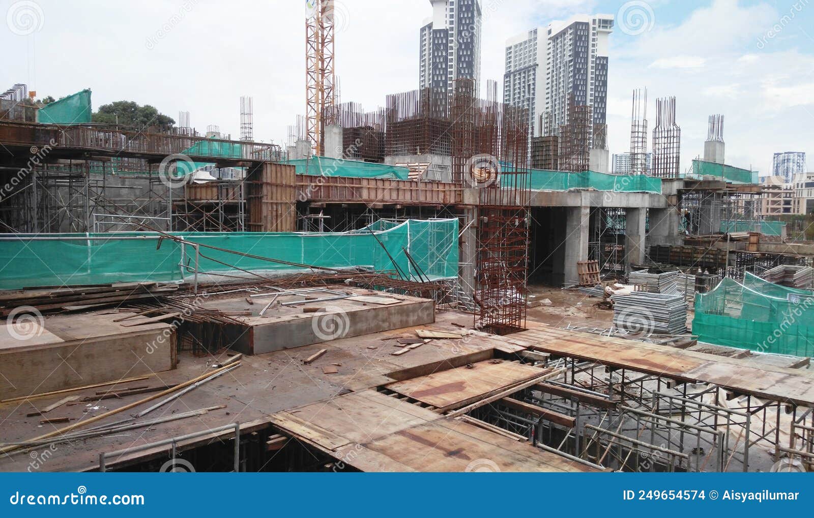 Construction Site in Progress during Daytime. Stock Photo - Image of ...