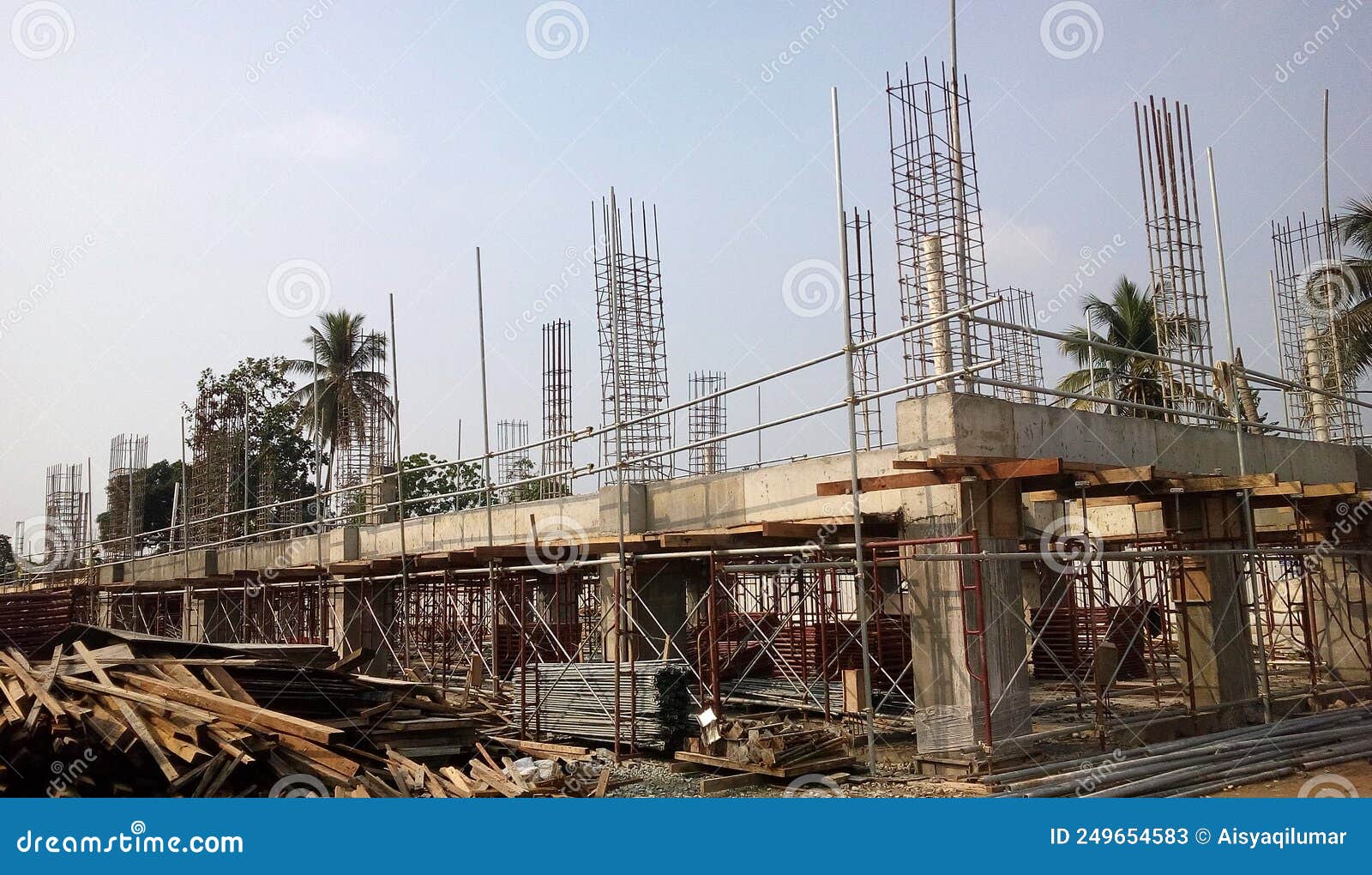 Construction Site in Progress during Daytime. Stock Image - Image of ...