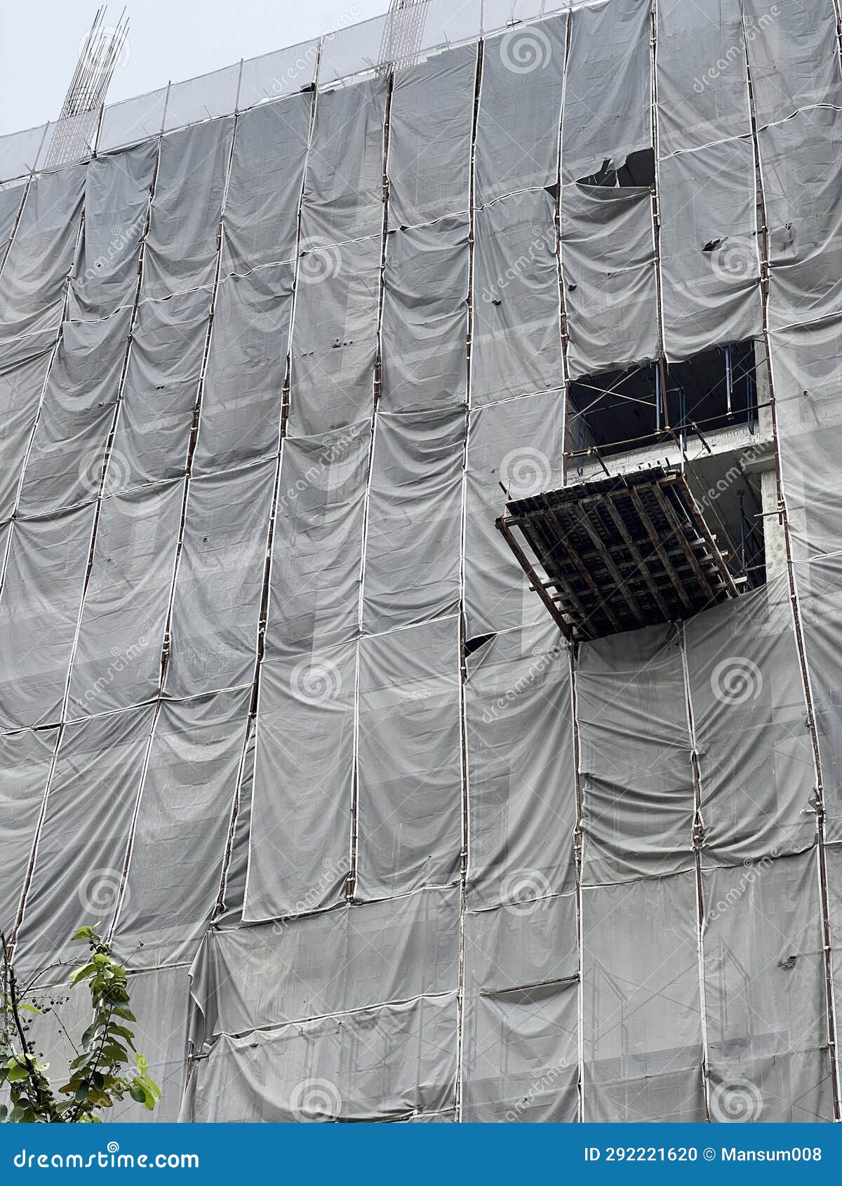 Construction Site in Progress and Scaffolding Stock Photo - Image of ...