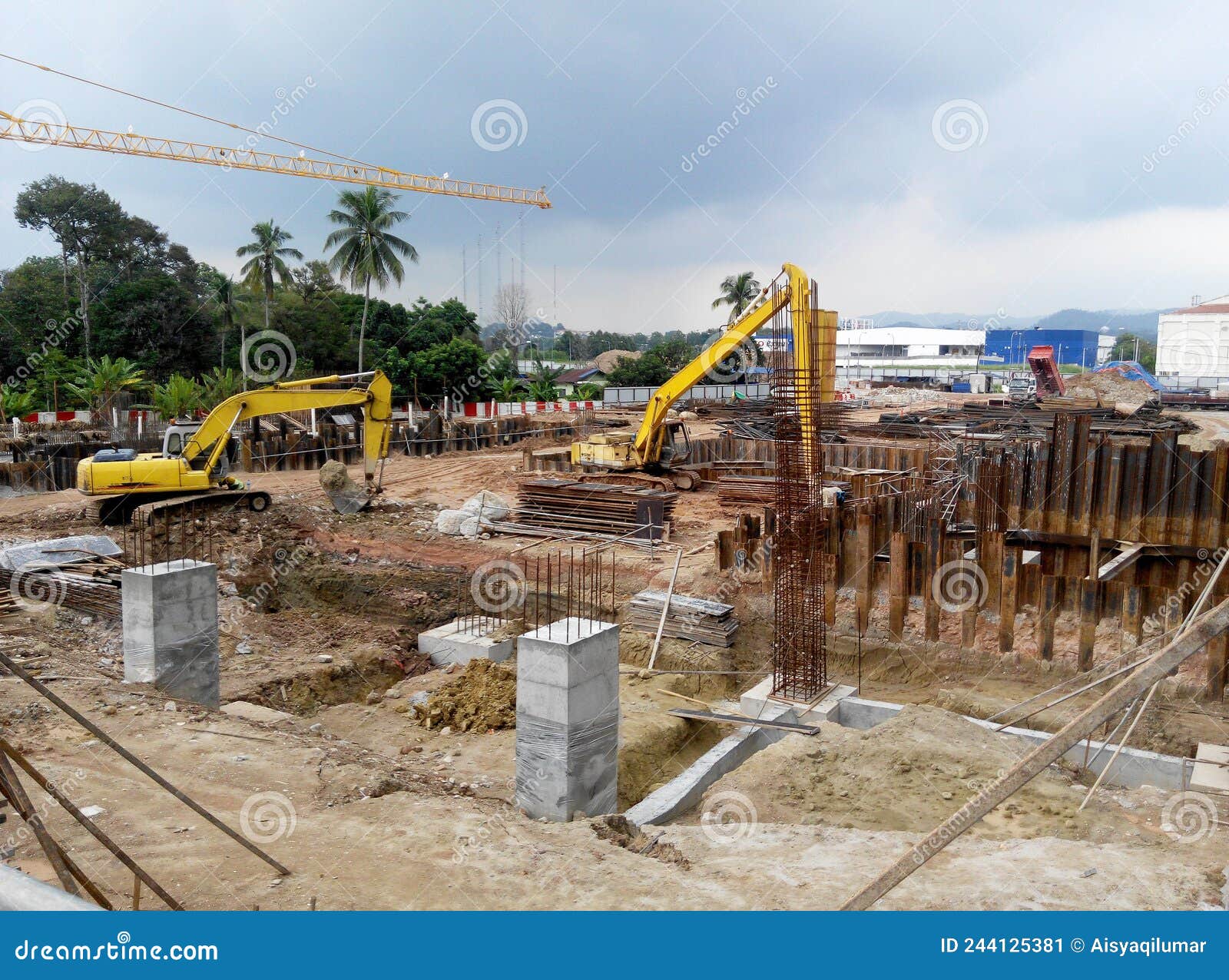 Construction Site on Progress at Site. the Construction of the Building ...