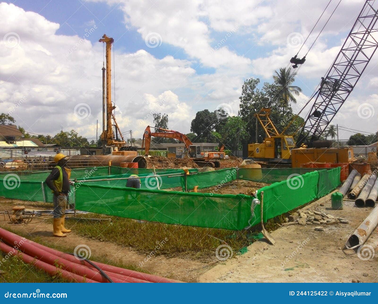 Construction Site on Progress at Site. the Construction of the Building ...