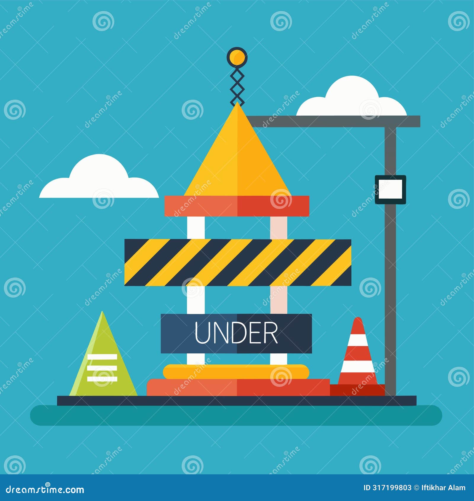 A Construction Site with a Prominent Sign that Reads Under, Indicating ...