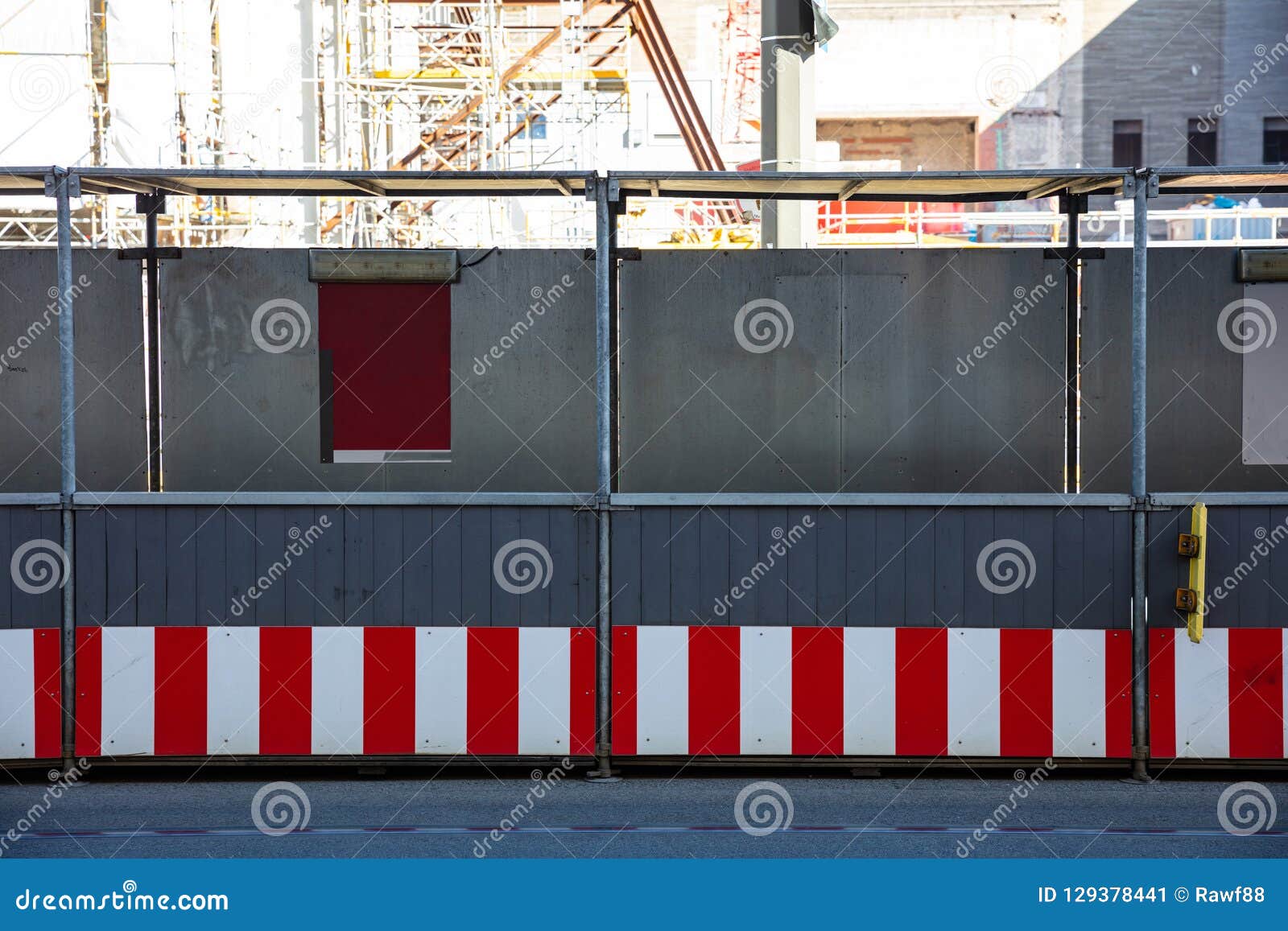 Construction Site. Protective Corridor for Pedestrians Along the Street ...
