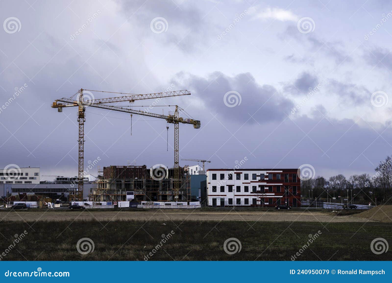 A Construction Site in Rainy Weather Stock Image - Image of capital ...