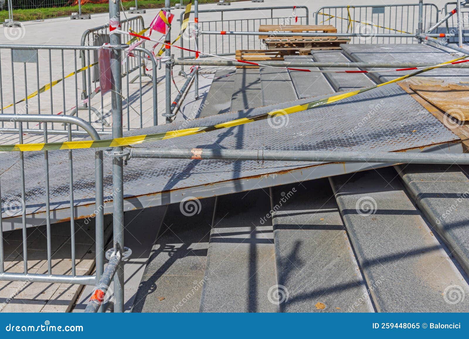Construction Site Ramp stock image. Image of stairway - 259448065