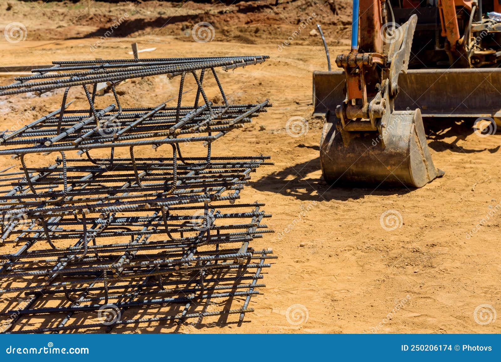 Construction Site Rebar Steel for Structure Building Stock Photo ...