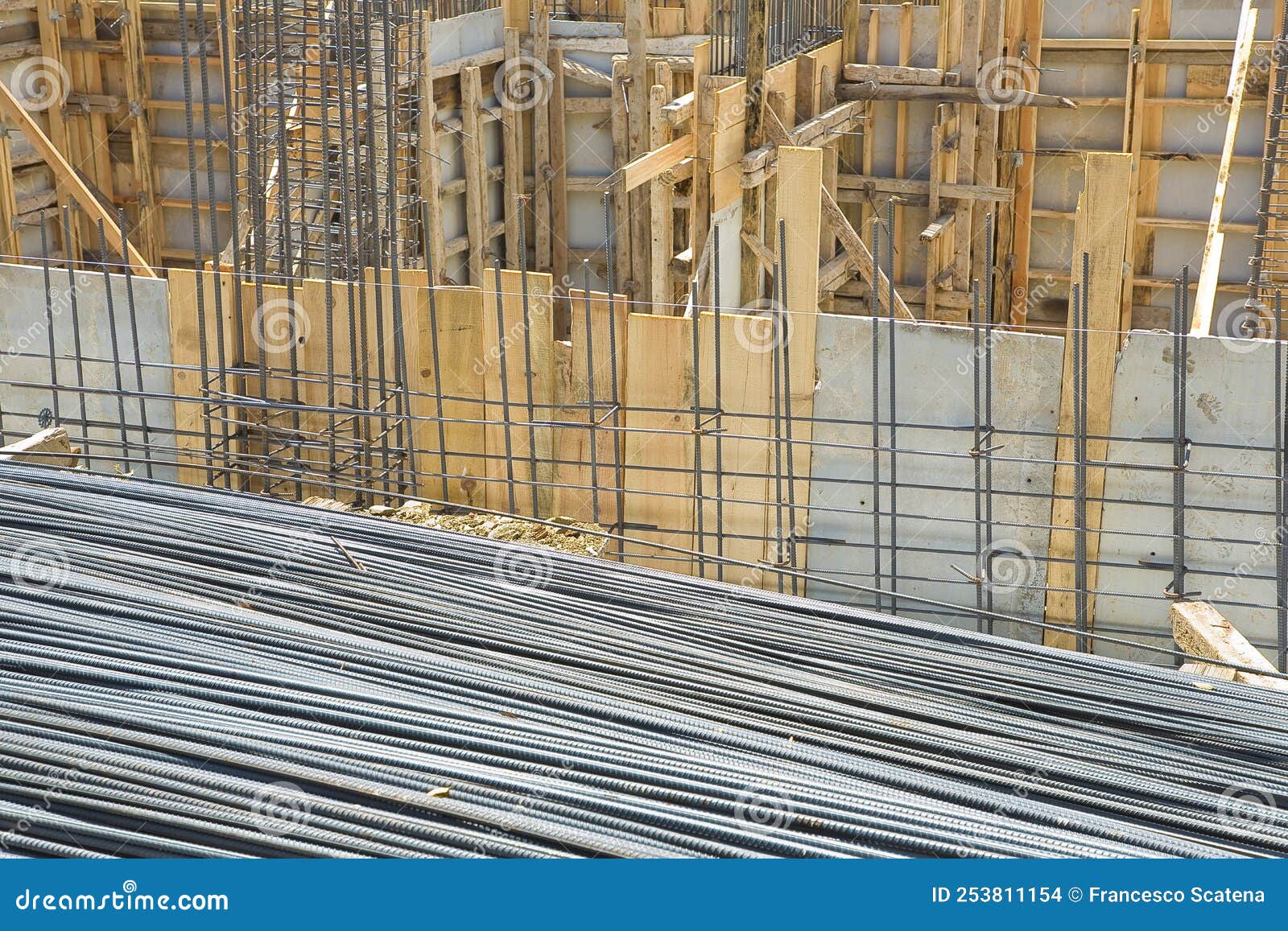 Construction Site with Construction of a Reinforced Concrete Building ...