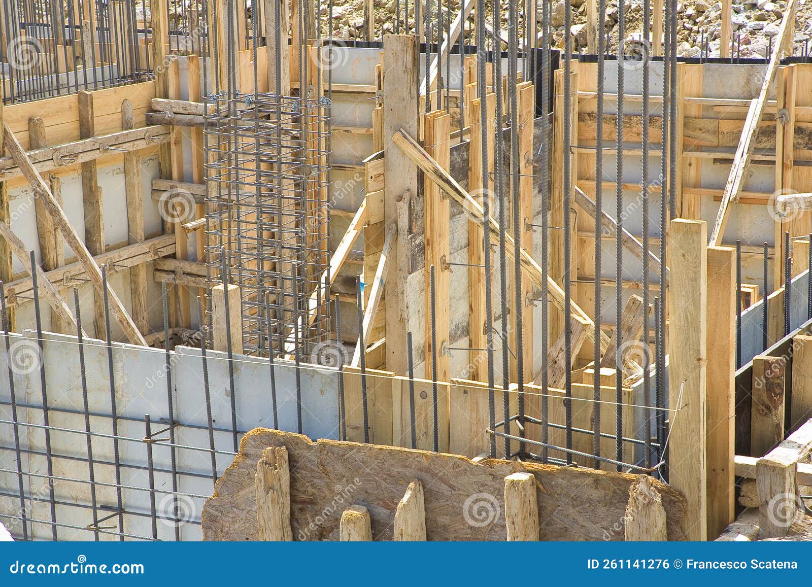 Construction Site with Construction of a Reinforced Concrete Building ...