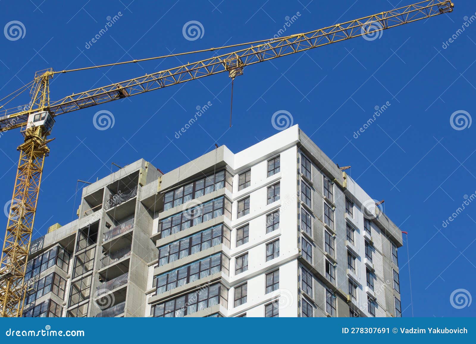 Construction Site. Reinforced Concrete Frame of a Multi-storey Building ...