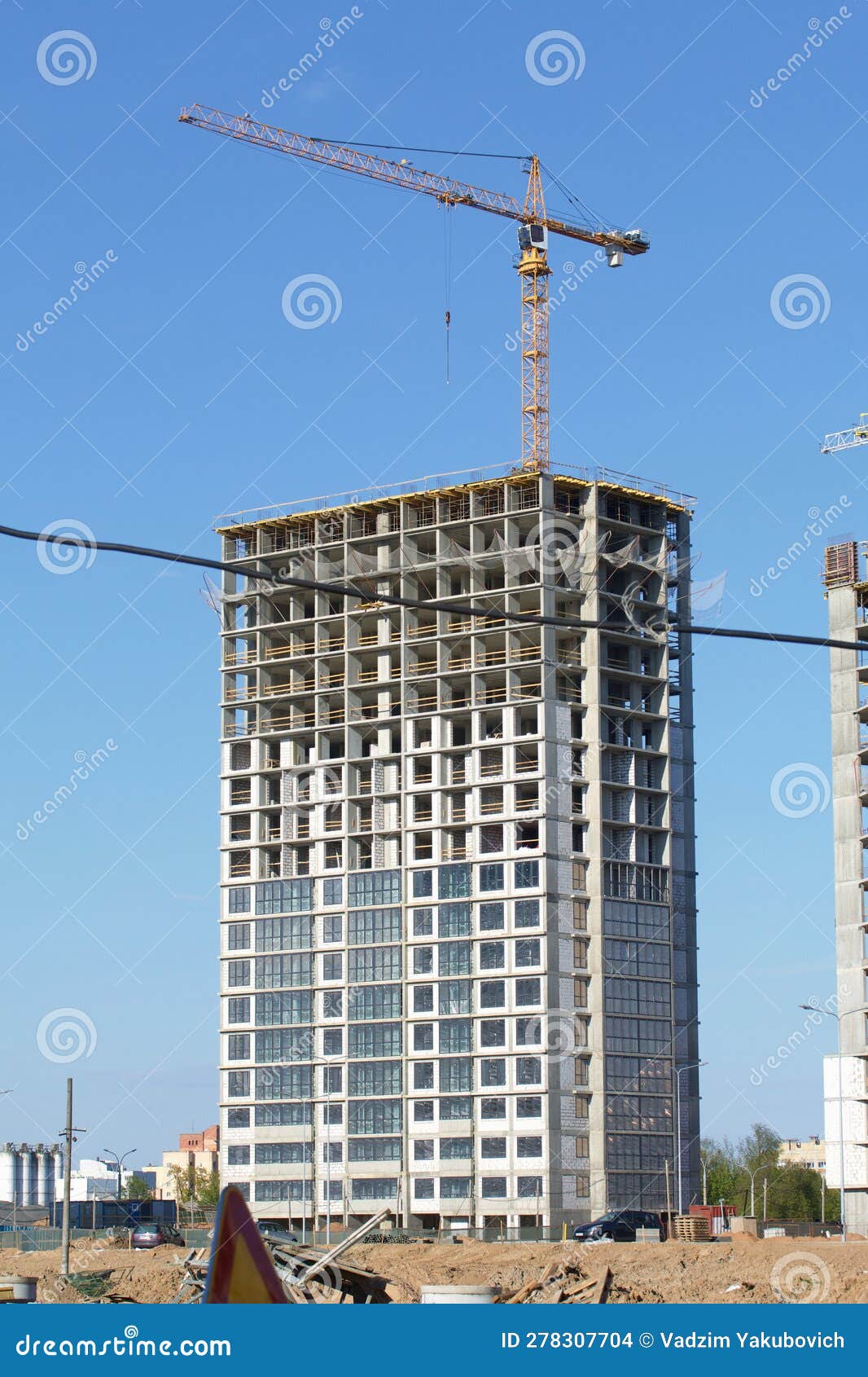 Construction Site. Reinforced Concrete Frame of a Multi-storey Building ...